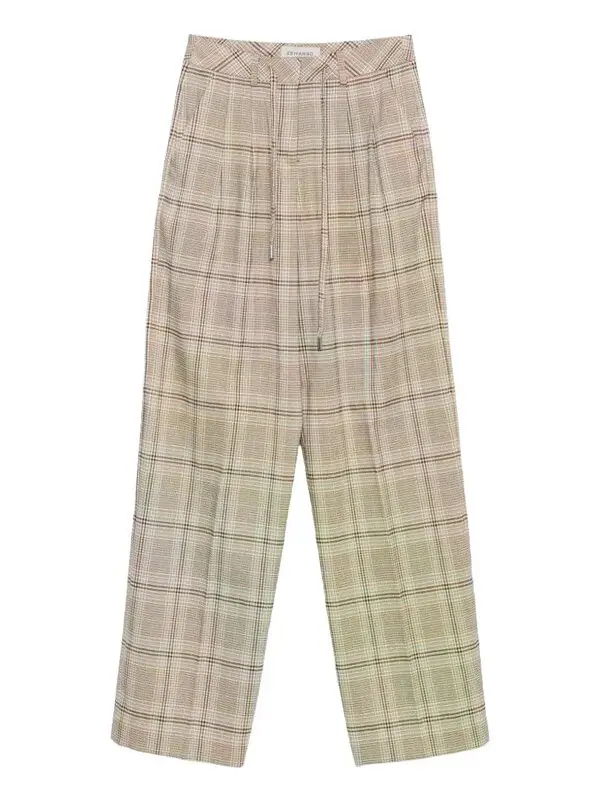 ERMANNO FIRENZE Prince Of Wales Check Trousers - Neutrals