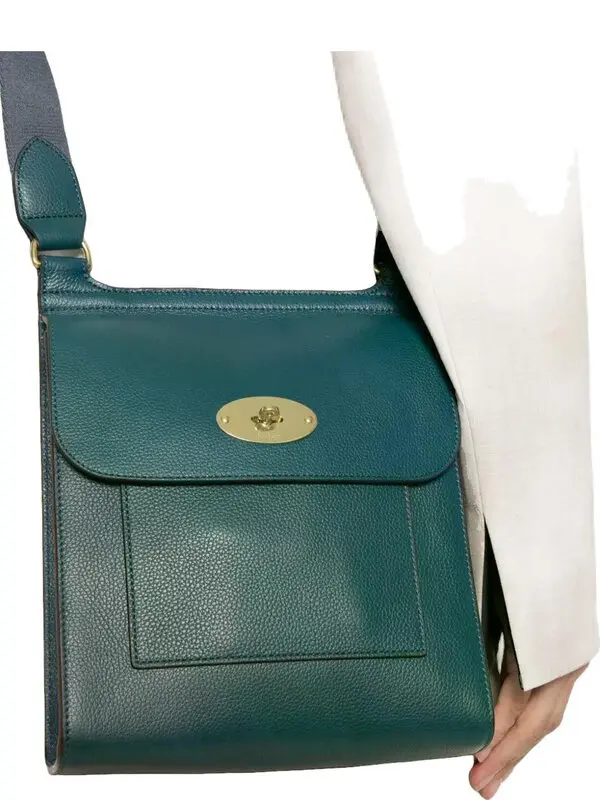 Mulberry Antony Small Grain Leather Shoulder Bag - Green