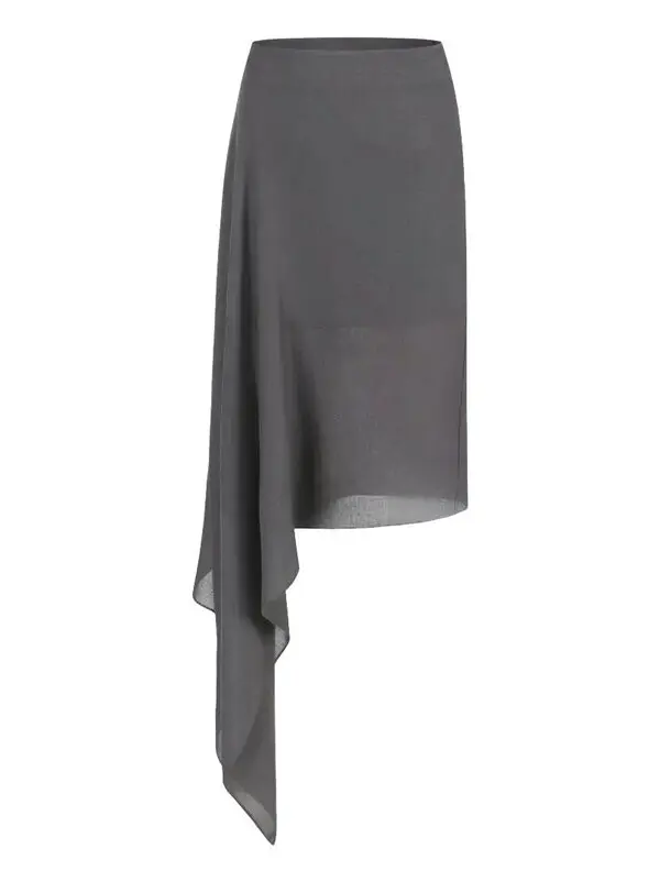 OUDE WAAG Asymmetric Draped Midi Skirt - Grey