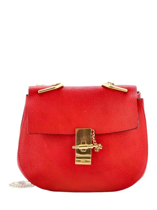 Chloé Drew Leather Small Crossbody Bag - Red