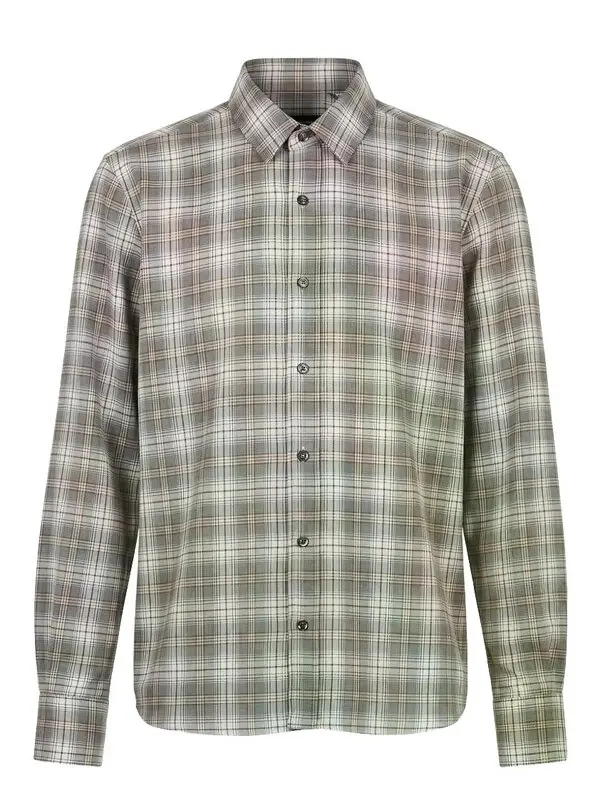 Peserico Check-pattern Long-sleeve Shirt - Grey