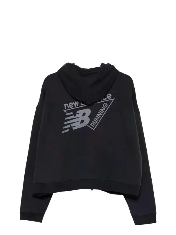 NEW BALANCE Logo-patch Zip-up Hoodie - Blue