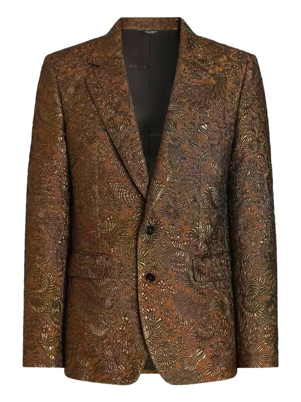Dolce & Gabbana Sicilia Light Single-breasted Brocade Jacket - Brown