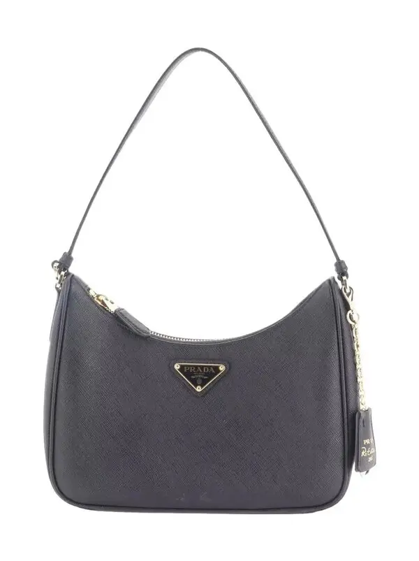 Prada Saffiano Leather Mini Hobo Bag - Black