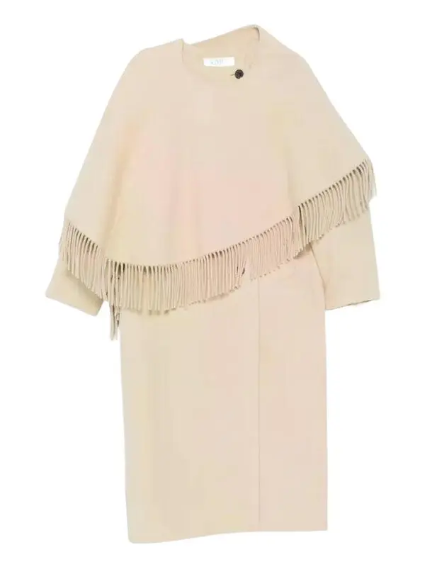 RÓHE Double-faced Fringe Coat - Neutrals