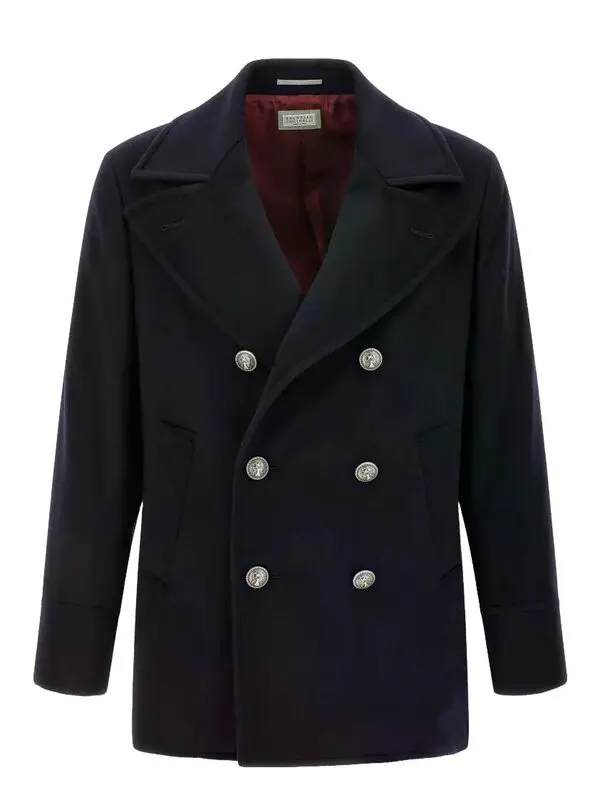 Brunello Cucinelli Double-breasted Pea Coat - Blue