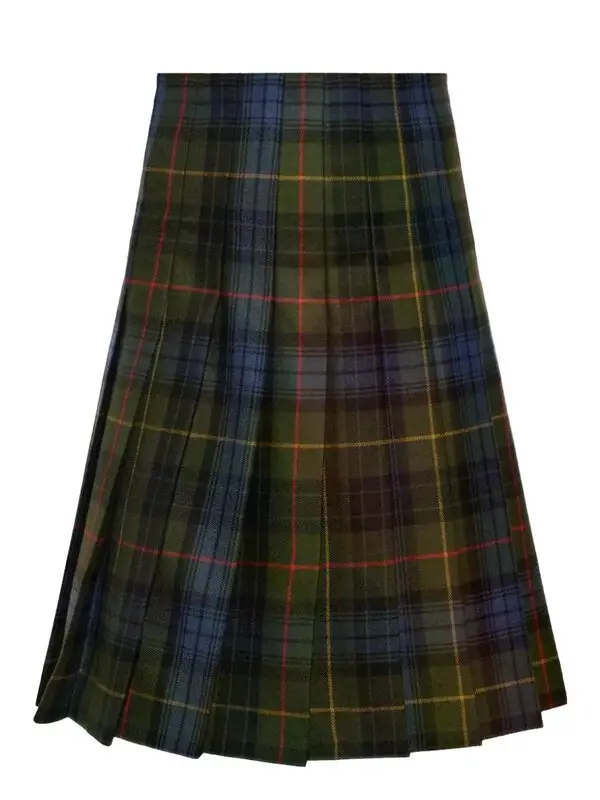 Etro Check Pattern Pleated Skirt - Green