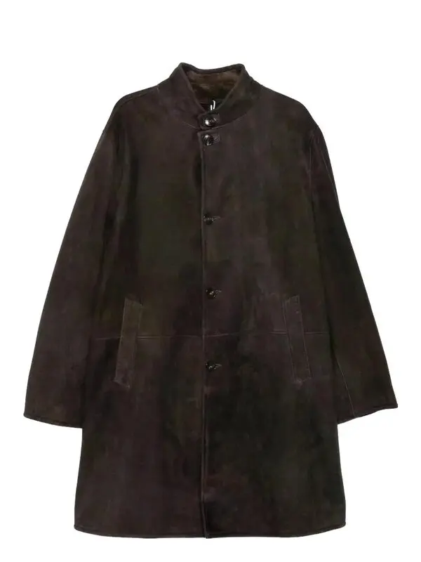 MANZONI 24 Button-fastening Shearling Coat - Brown