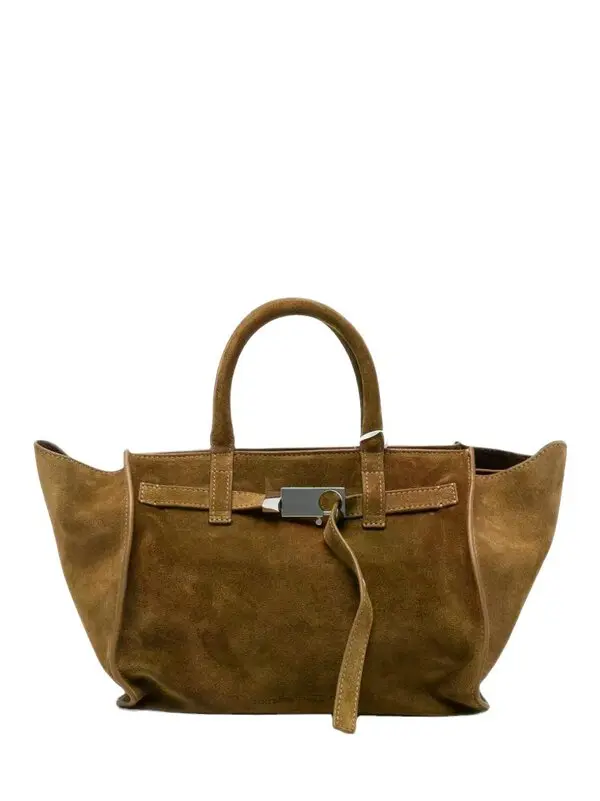 Benedetta Bruzziches Suede Buckled-detail Tote Bag - Brown