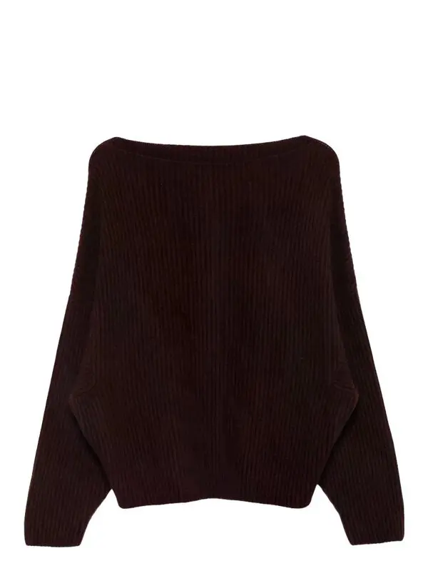 Dusan Ribbed-knit Boat-neck Sweater - Red