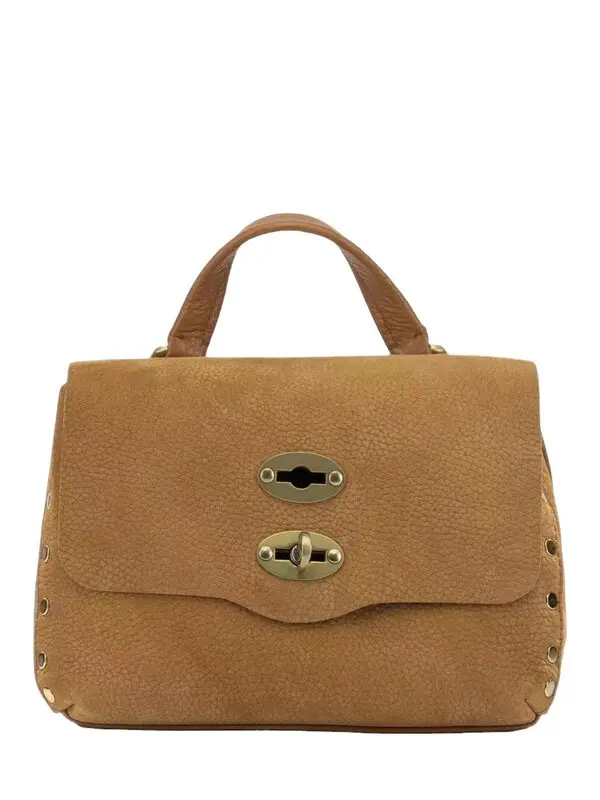 ZANELLATO Baby Postina Stud-embellished Leather Tote Bag - Brown