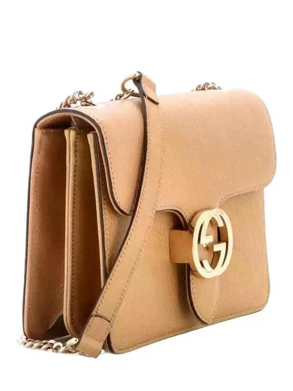 Gucci Interlocking Leather Small Shoulder Bag - Neutrals