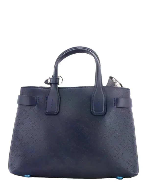 Burberry Banner Nm Perforated Leather Small Tote Bag - Blue