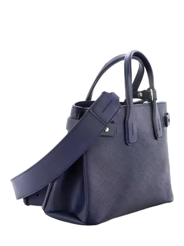 Burberry Banner Nm Perforated Leather Small Tote Bag - Blue