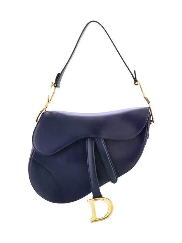 Dior Saddle Handbag Medium Leather Shoulder Bag - Blue