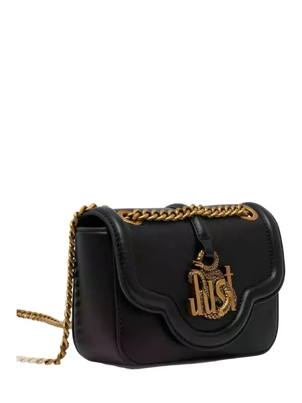Just Cavalli Snake-plaque Chain-link Shoulder Bag - Black