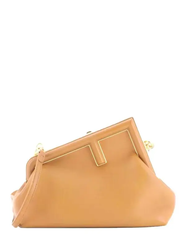 Fendi First Bag Leather Small Clutch Bag - Brown