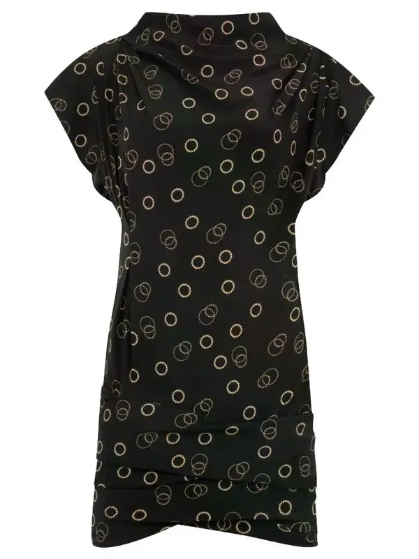 Isabel Marant Étoile Floe Chain-print Draped Dress - Black