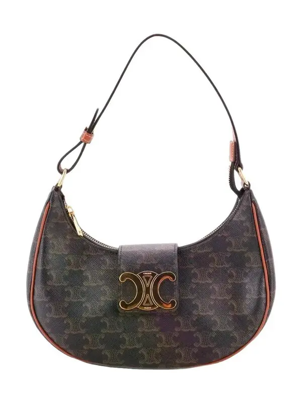 Celine Ava Triomphe Bag Triomphe Coated Canvas Shoulder Bag - Brown