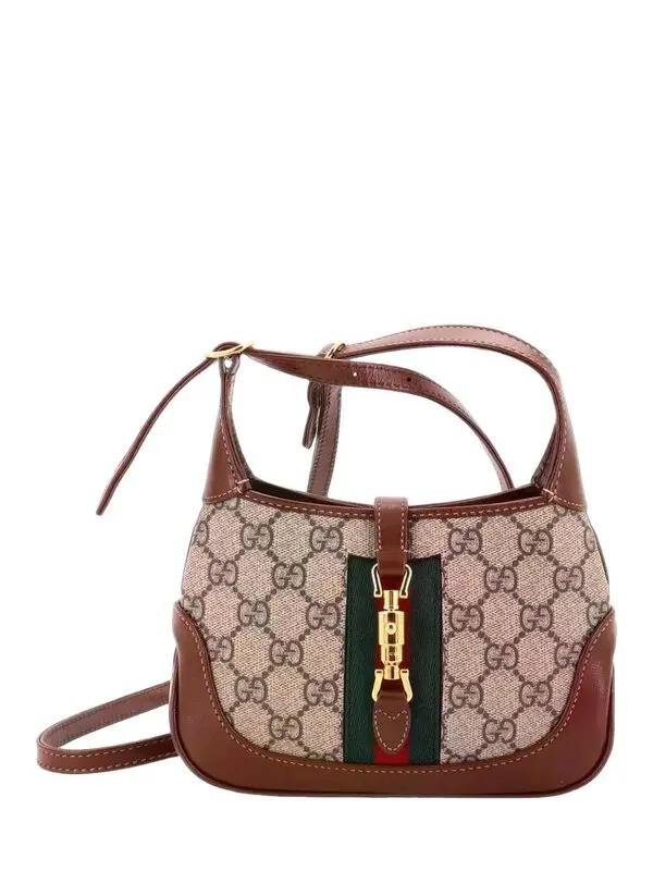 Gucci Jackie 1961 Gg Coated Canvas Mini Hobo Bag - Brown