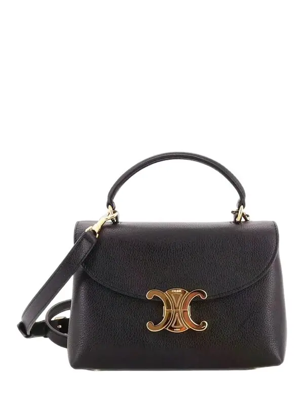 Celine Nino Top Handle Bag Leather Teen Satchel - Black