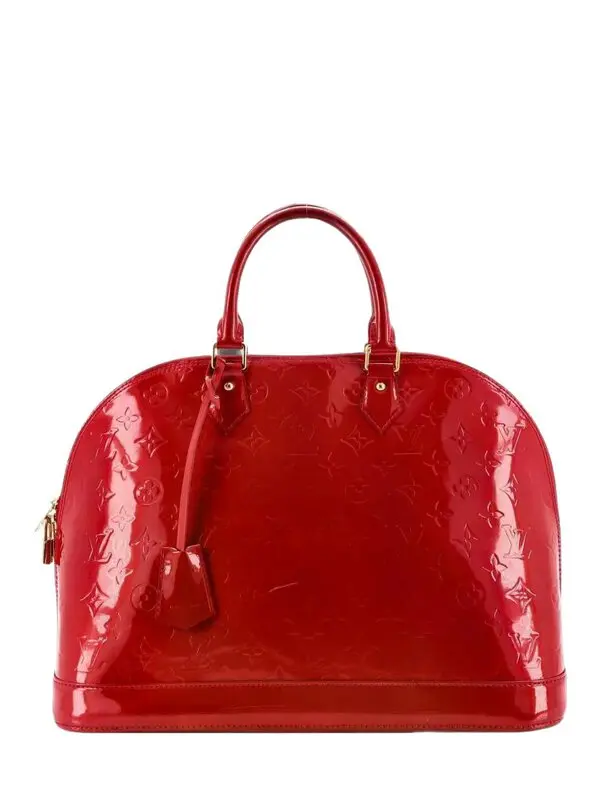 LOUIS VUITTON Monogram Vernis Gm Alma Satchel Handbag - Red
