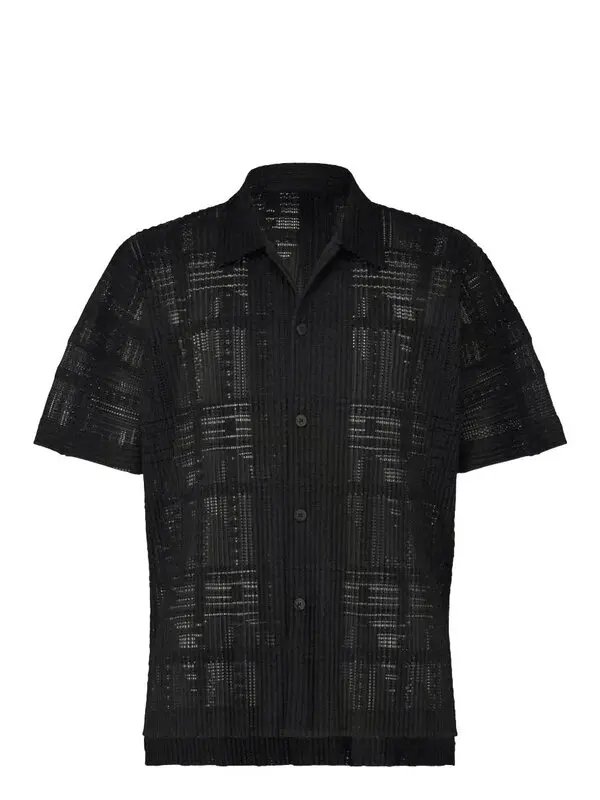 Issey Miyake Lace Grid Pleats Shirt - Black