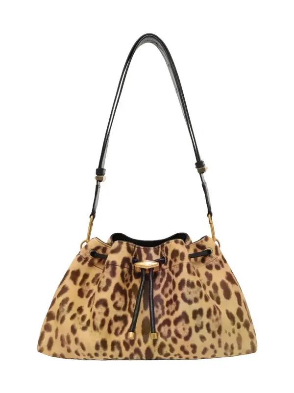 JIMMY CHOO Cinch Leopard-print Shoulder Bag - Neutrals