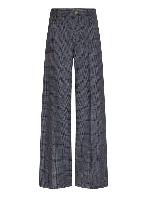 Serena Bute Wool Tweed Straight Leg Trouser - Navy