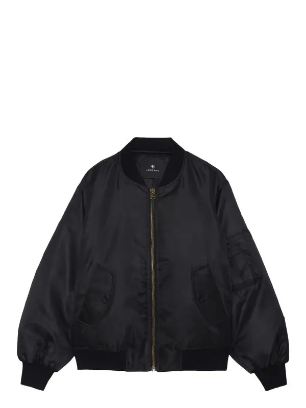 ANINE BING Leon Zipped Bomber Jacket - Black