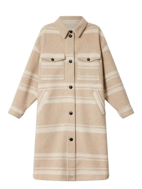Isabel Marant Étoile Djila Striped Coat - Sand-colored