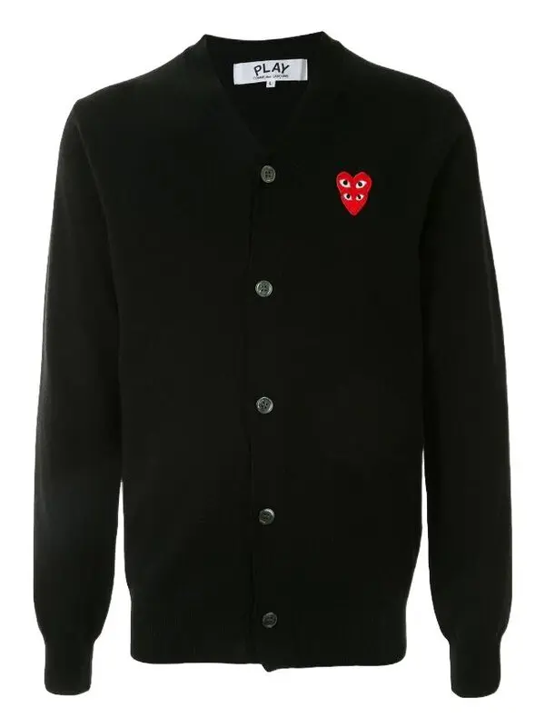 Play Comme Des Garcon Woolen Cardigan - Black