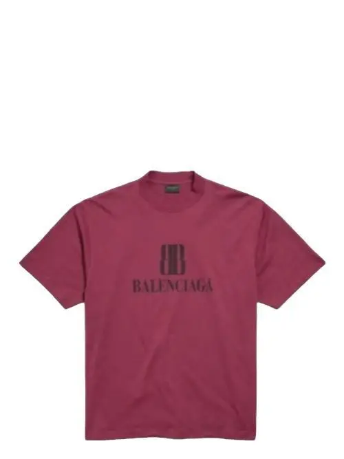 Balenciaga Logo Printed High-neck T-shirt - Red