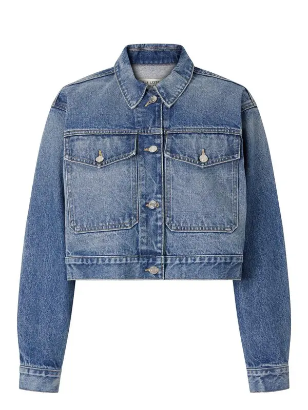 NILI LOTAN Clement Denim Jacket - Blue