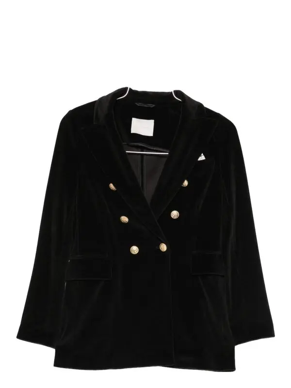 CIRCOLO 1901 Cotton Double-breasted Jacket - Black