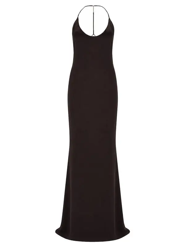 TOM FORD Silk Satin Long Dress - Brown