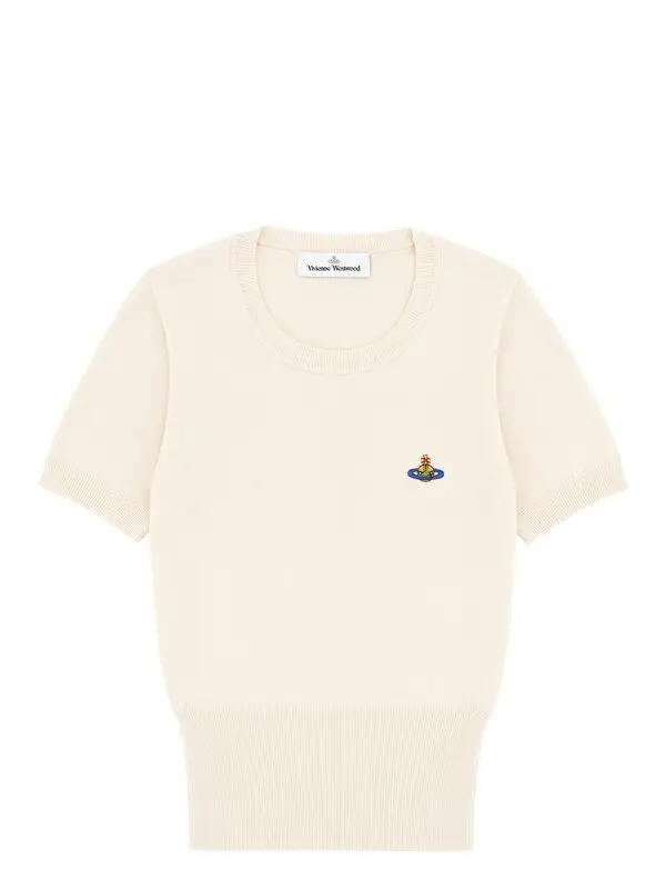VIVIENNE WESTWOOD Bea Logo Knit Top - Ivory