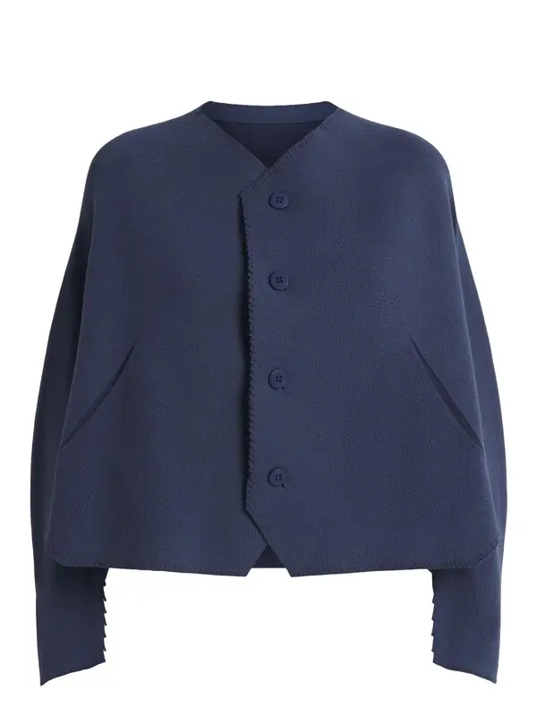 Issey Miyake Campagne Cardigan - Blue