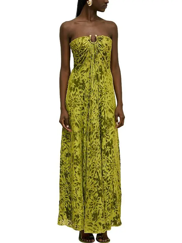 Cult Gaia Renay Strapless Dress - Chive