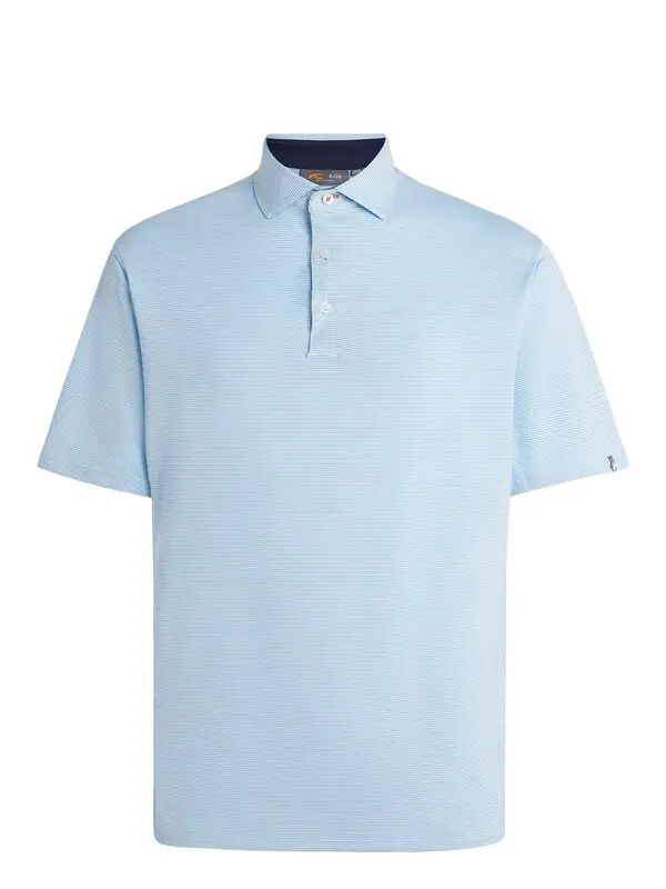 Kjus Stripe Soren Polo Shirt - Blue