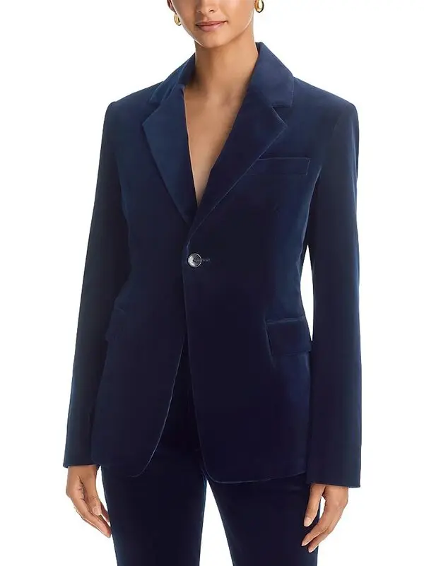 A.L.C. A. L.c Elza Cotton Blend Notch Collar Jacket - Navy