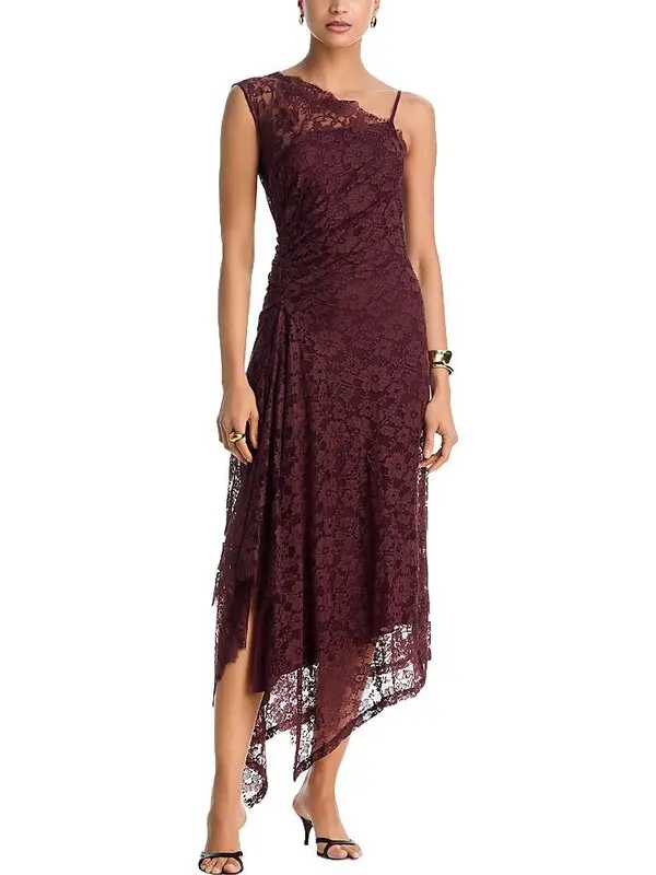 A.L.C. Gia Asymmetric One Shoulder Midi Dress - Marron