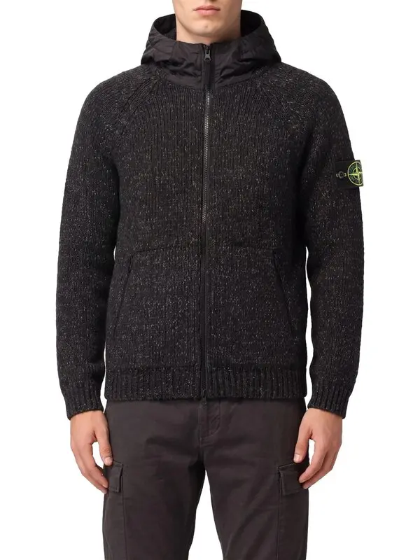 Stone Island Reversible Cotton Knit Cardigan - Black