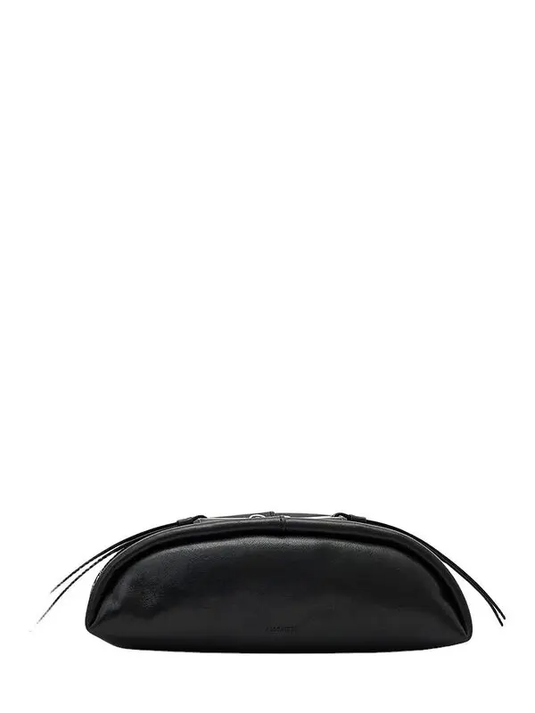 ALLSAINTS Rosalie Small Leather Pouch - Black/silver