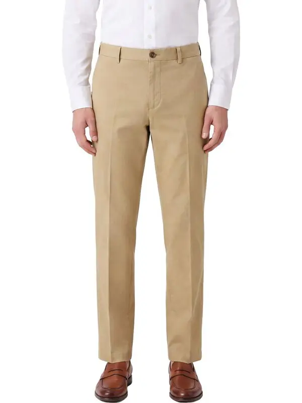 A.p.c. Dylan Straight Fit Cotton Chino Trousers With Mid-rise Waist - Beige