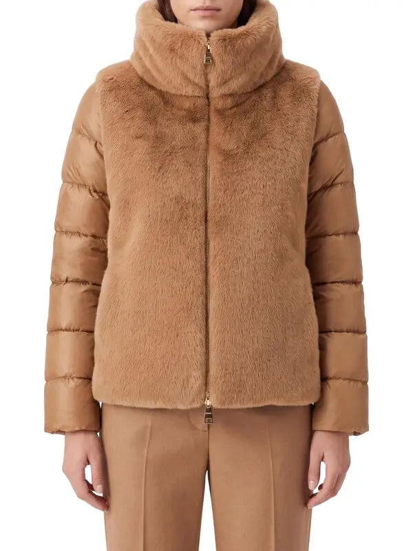 Herno Padded Fur Jacket - Sand