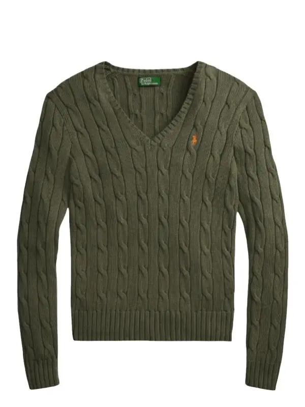 Polo Ralph Lauren Cable-knit V-neck Sweater - Green