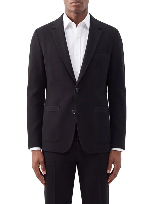 TOM FORD Double-breasted Virgin Wool Blazer With Patch Pockets - Black