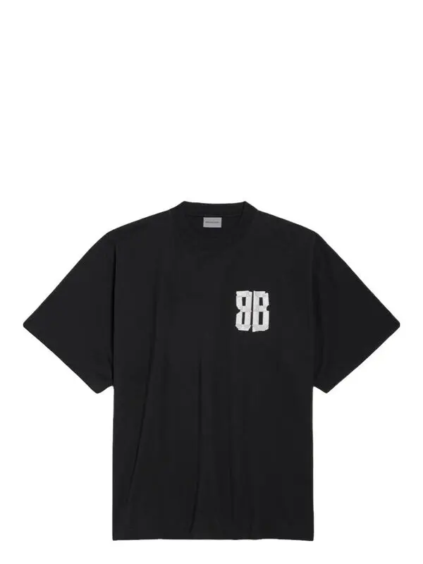 Balenciaga Glitter Tape Type Large Fit T-shirt - Black