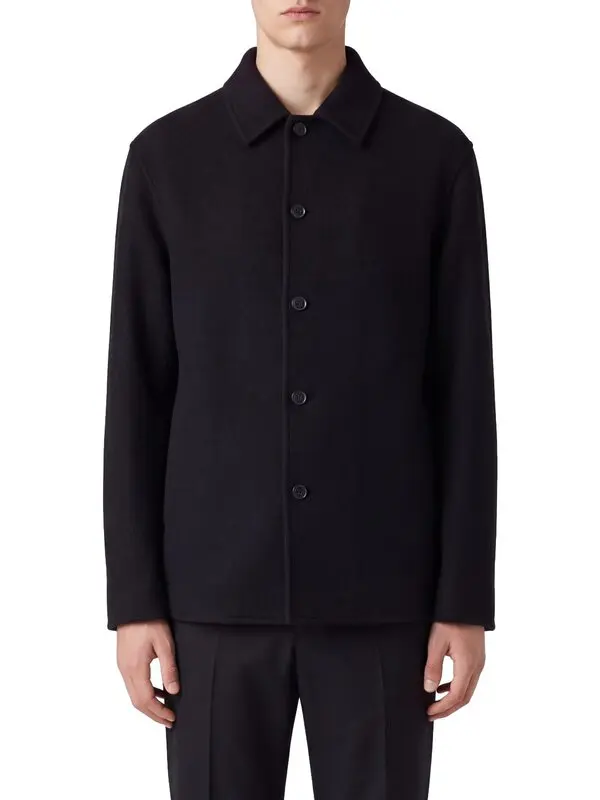 JIL SANDER Virgin Wool And Cashmere Blend Shirt Jacket - Black